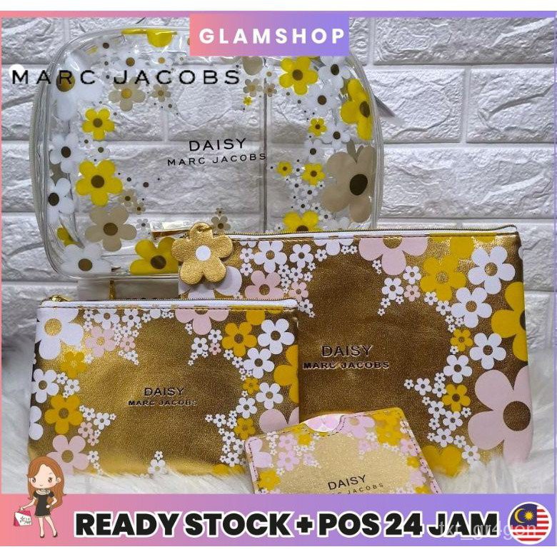NDwD Glamshop Marc Jacobs Daisy Gold Wristlet & Large Pouch - txr ...