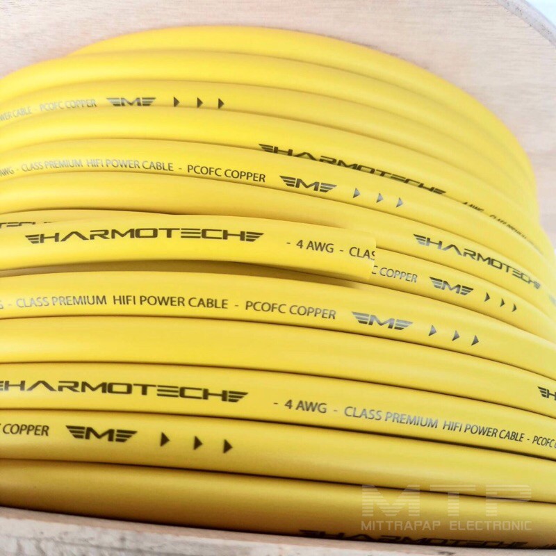 สายไฟ สายแบตเตอรี่ HARMOTECH 4AWG สายแบตคุณภาพสูง มาตรฐานสากล ทองแดงแท้100% (ราคาต่อ1เมตร) - mm ...