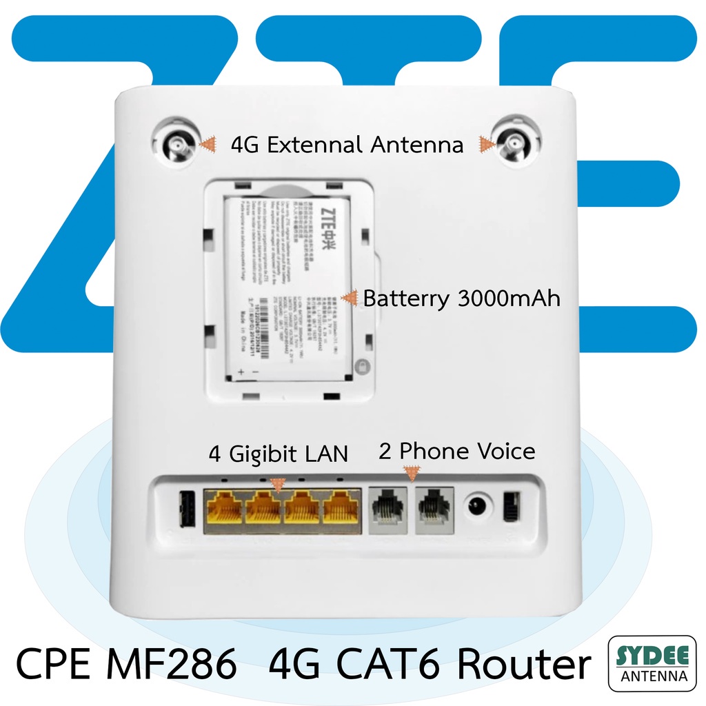 ZTE MF286 CPE 4G Router CAT6 300Mbps WiFi 5 AC1200 DATAVOICE ...