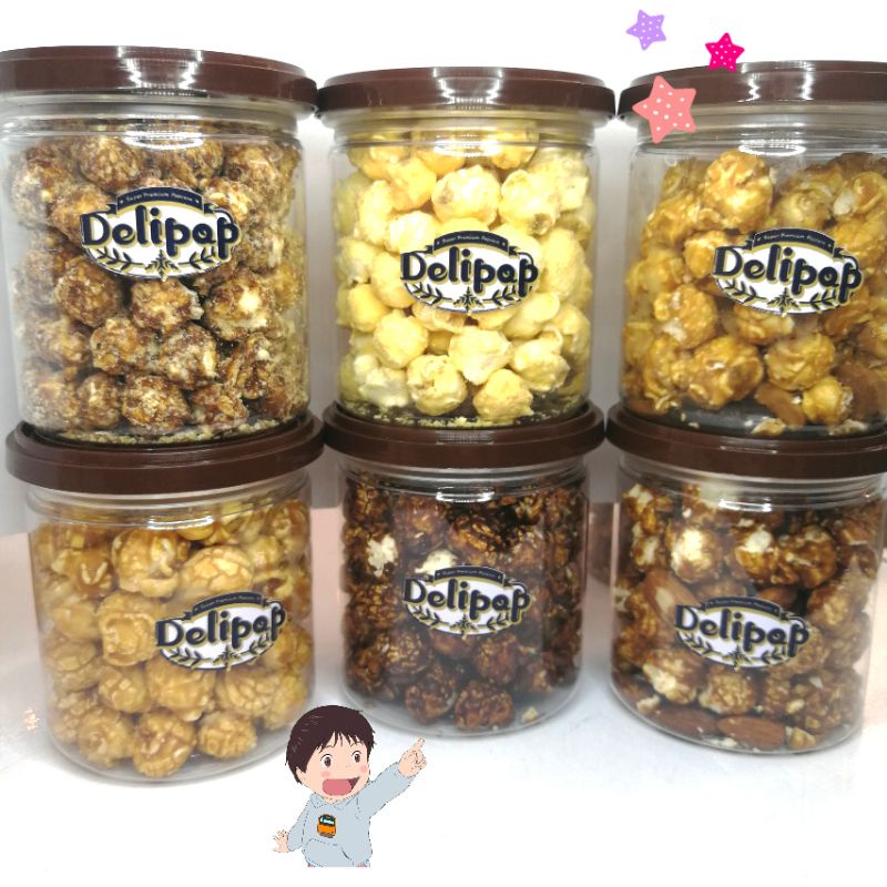 Delipop Popcorn 4กระปุก 300.- ป๊อปคอร์นในกระปุกที่เก็บความกรอบได้นาน ...
