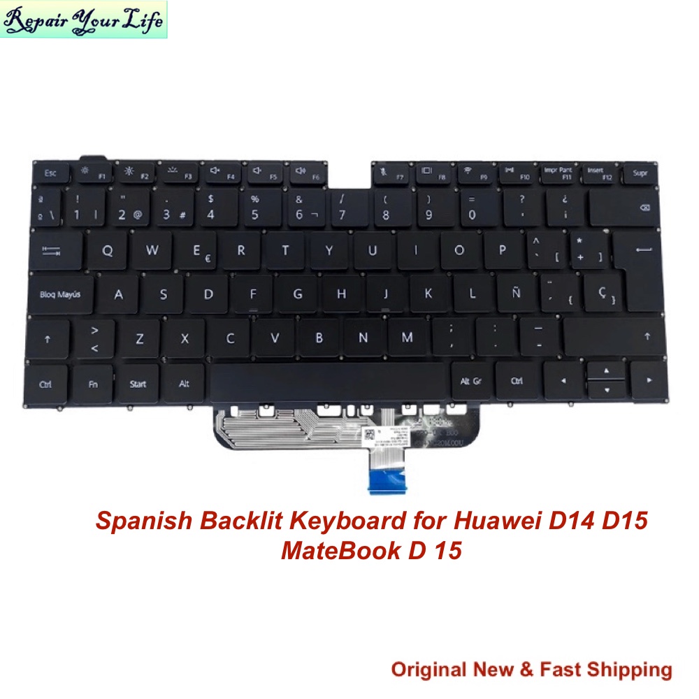แป้นพิมพ์คอมพิวเตอร์ Laptop Spanish Us Uk Russian Backlit Keyboard ...