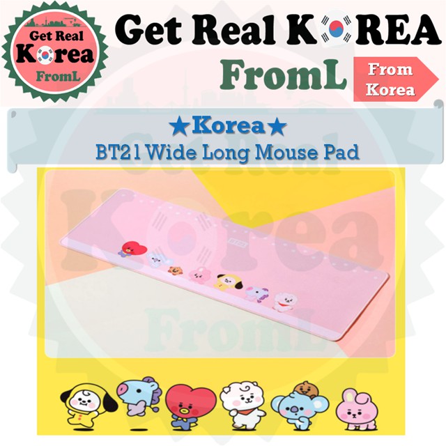 ★Korea★ BT21 Wide Long Mouse Pad BTS Desktop Pad Kpop Merch Army Line ...