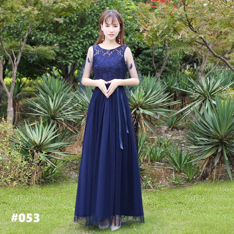 Elegant Blue Wedding Dinner Evening Dress Gown Bridesmaid Dresses【135cm ...