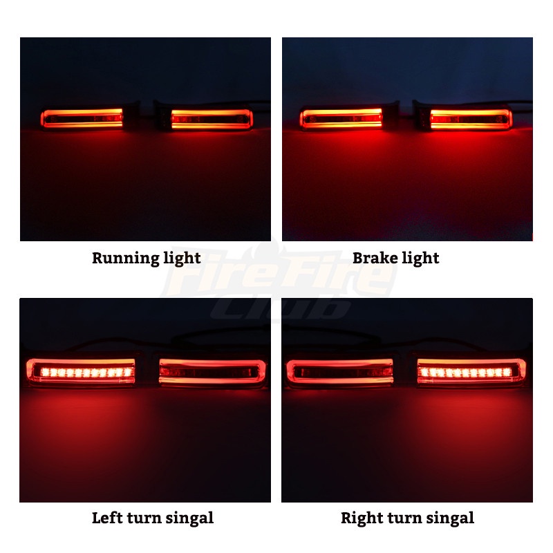 New2xMotorcycle LED SaddleBag Turn Lamp Light Run Brake Light For ...