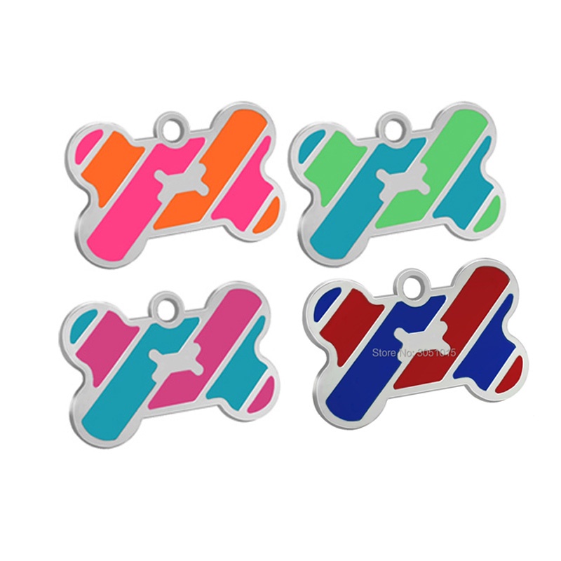 Wholesale 20 Pcs Dog ID Tag Bone Shape Pet Name Tags Anti Lost Dogs
