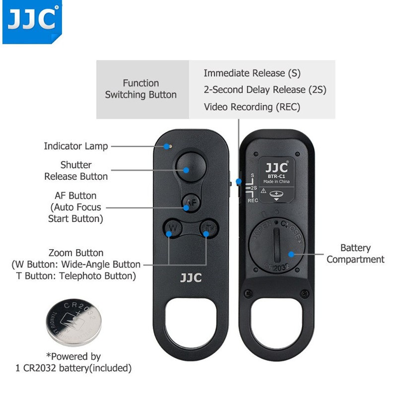 Bluetooth Wireless Remote รีโมทไร้สาย JJC BTR-C1 เทียบเท่า Canon BR-E1 for EOS R RP 77D 250D ...