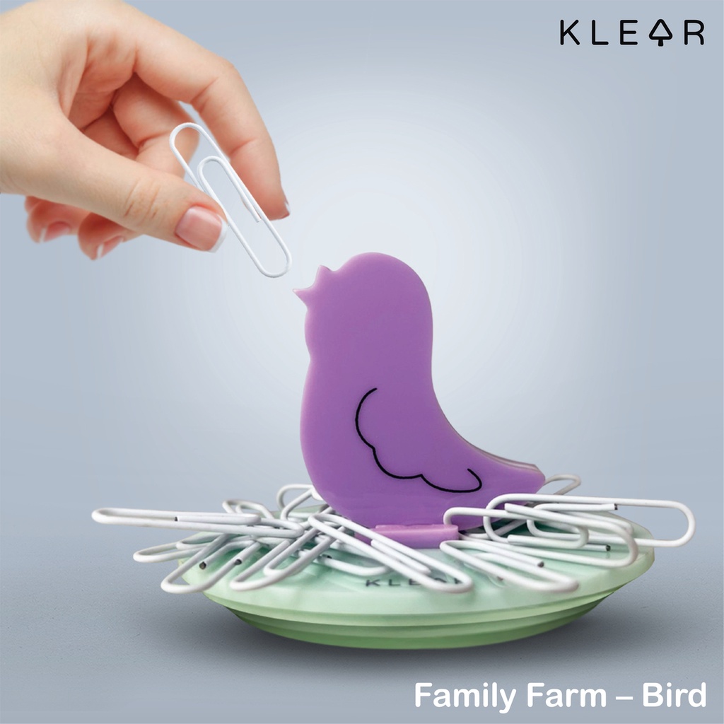 KLEAR Family Farm-bird clip holder ที่เก็บคลิปหนีบกระดาษ ติดแม่เหล็ก ใช้ทับกระดาษได้ ที่ทับ ...