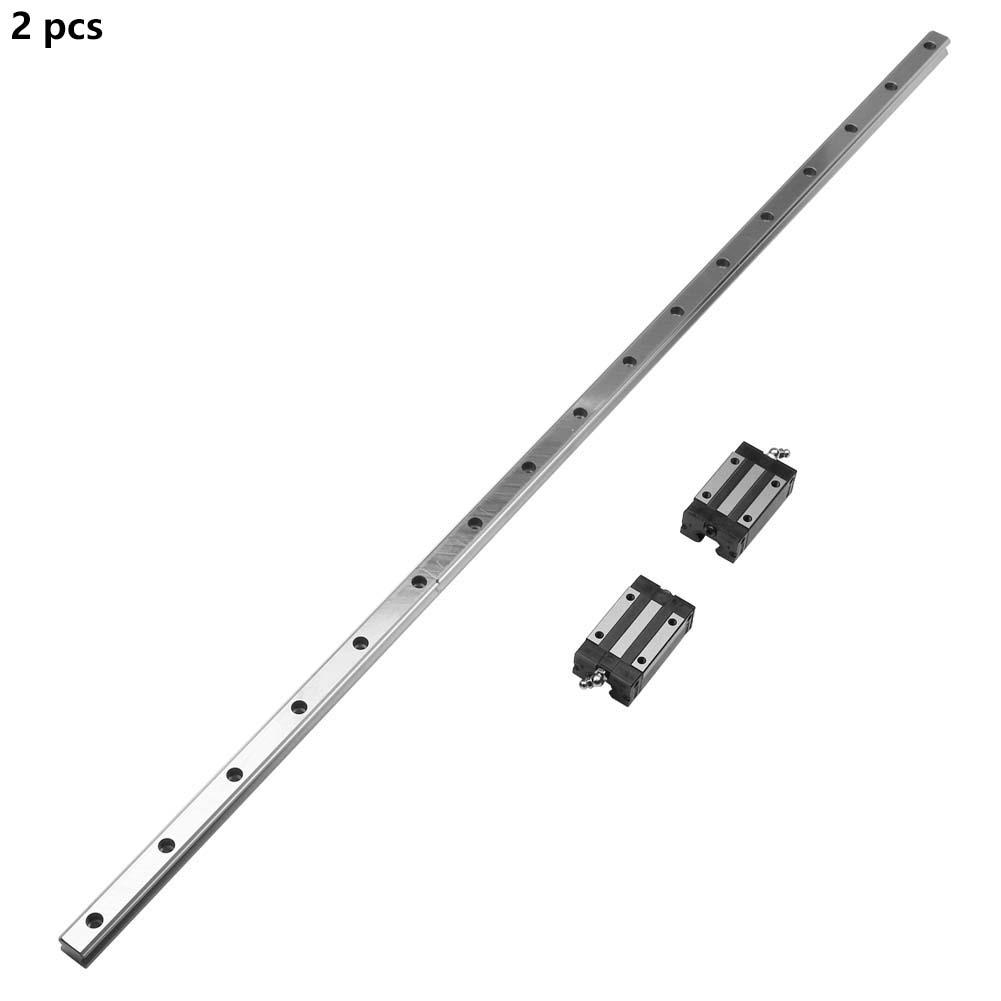 2pcs HGR20 1000mm Linear Guide Rail + 4pcs Carriages Bearing Block ...