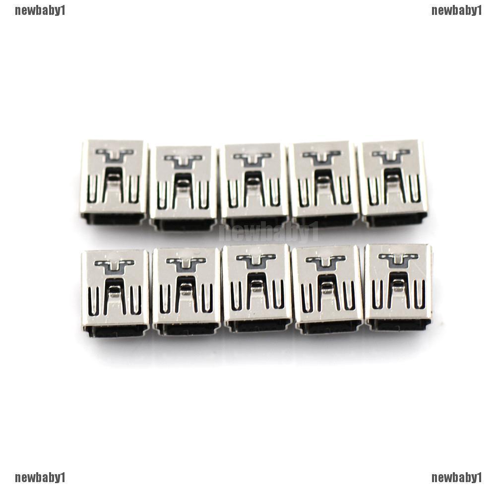 10Pcs Mini USB Female 5 Pin Type B Right Angle PCB Socket Connector 2 ...