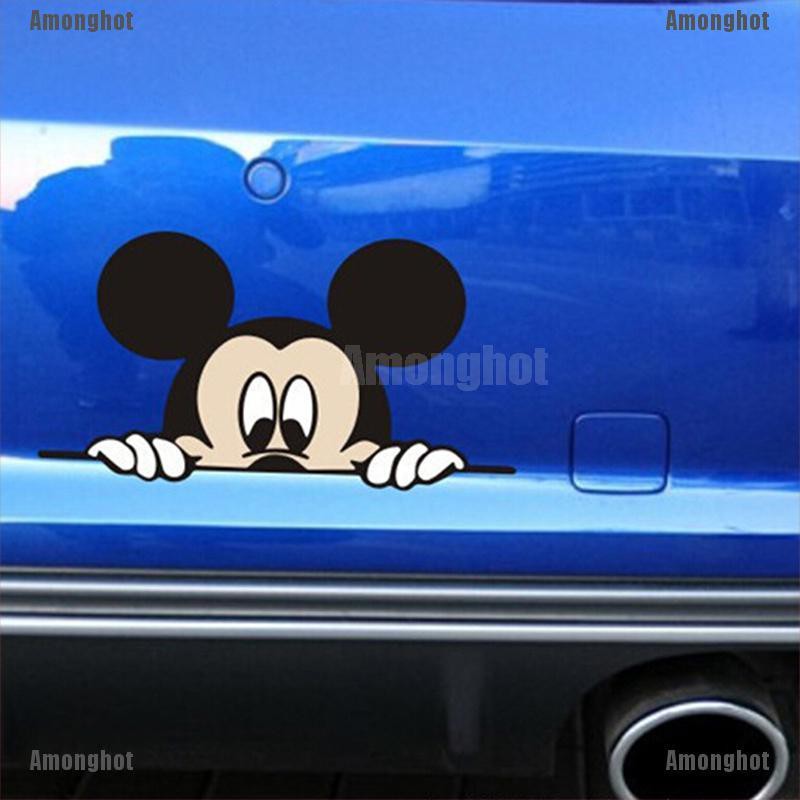 Amonghot 1Pc Cute Mickey Mouse Peeping Car Stickers Rearview Mirror ...