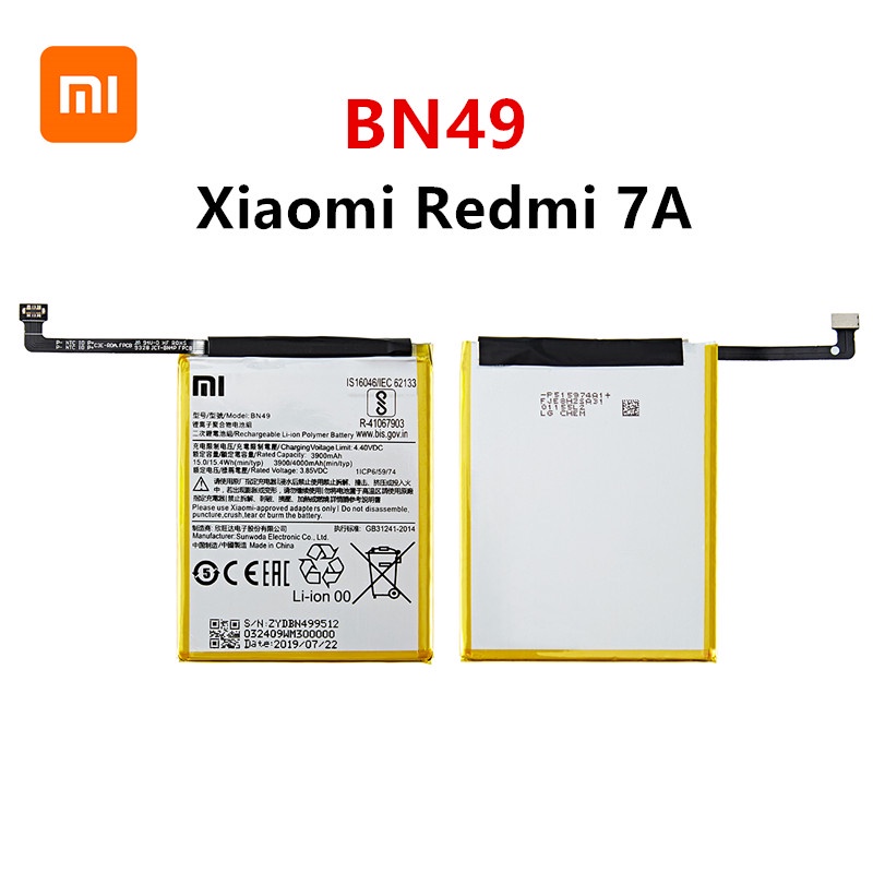 Xiao mi 100 Orginal BN49 4000mAh Battery For Xiaomi Redmi 7A BN49 High ...