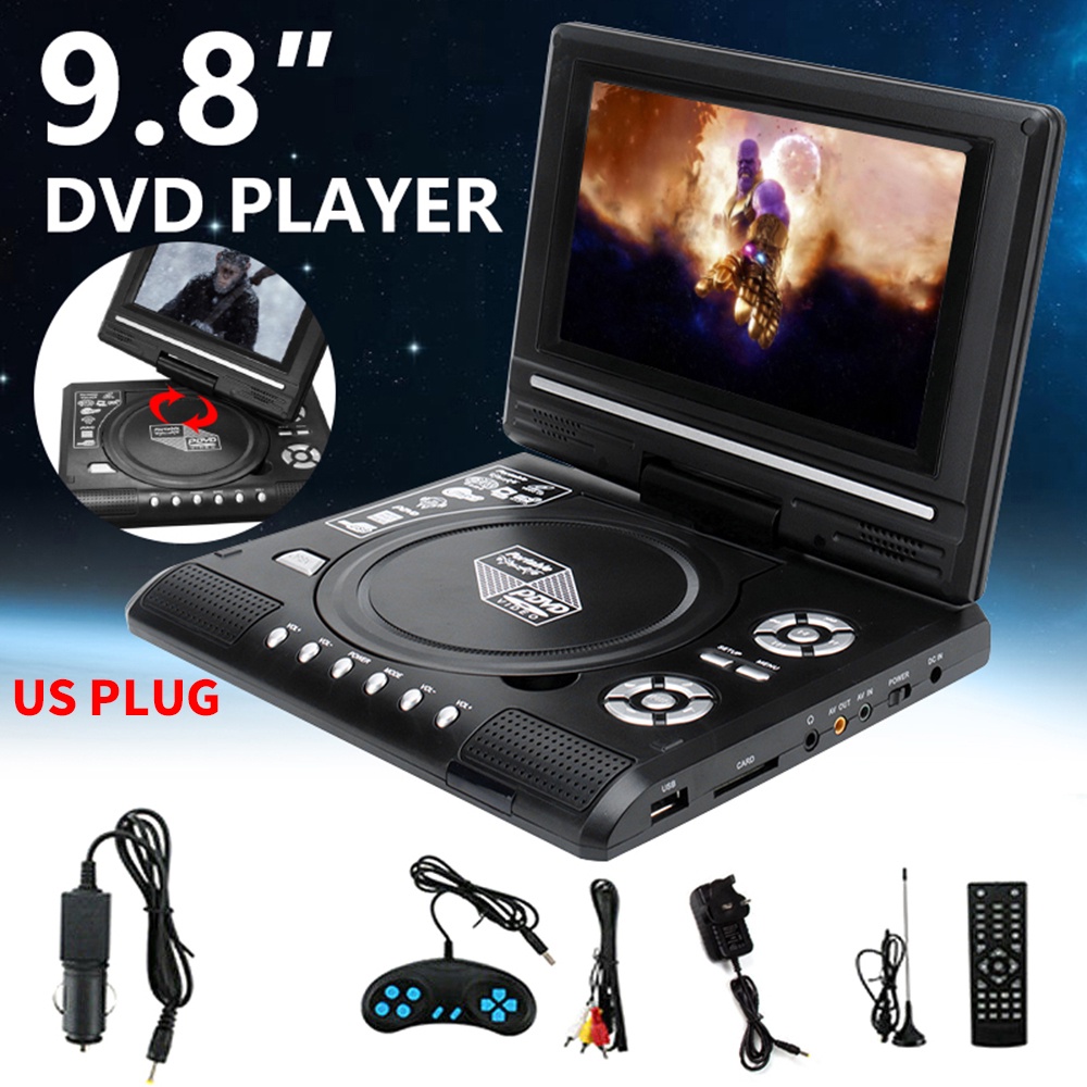 เครื่องเล่น CD HD TV DVD VCD จอแสดงผล LCD กว้าง 270 องศา ขนาด 9.8 นิ้ว ...