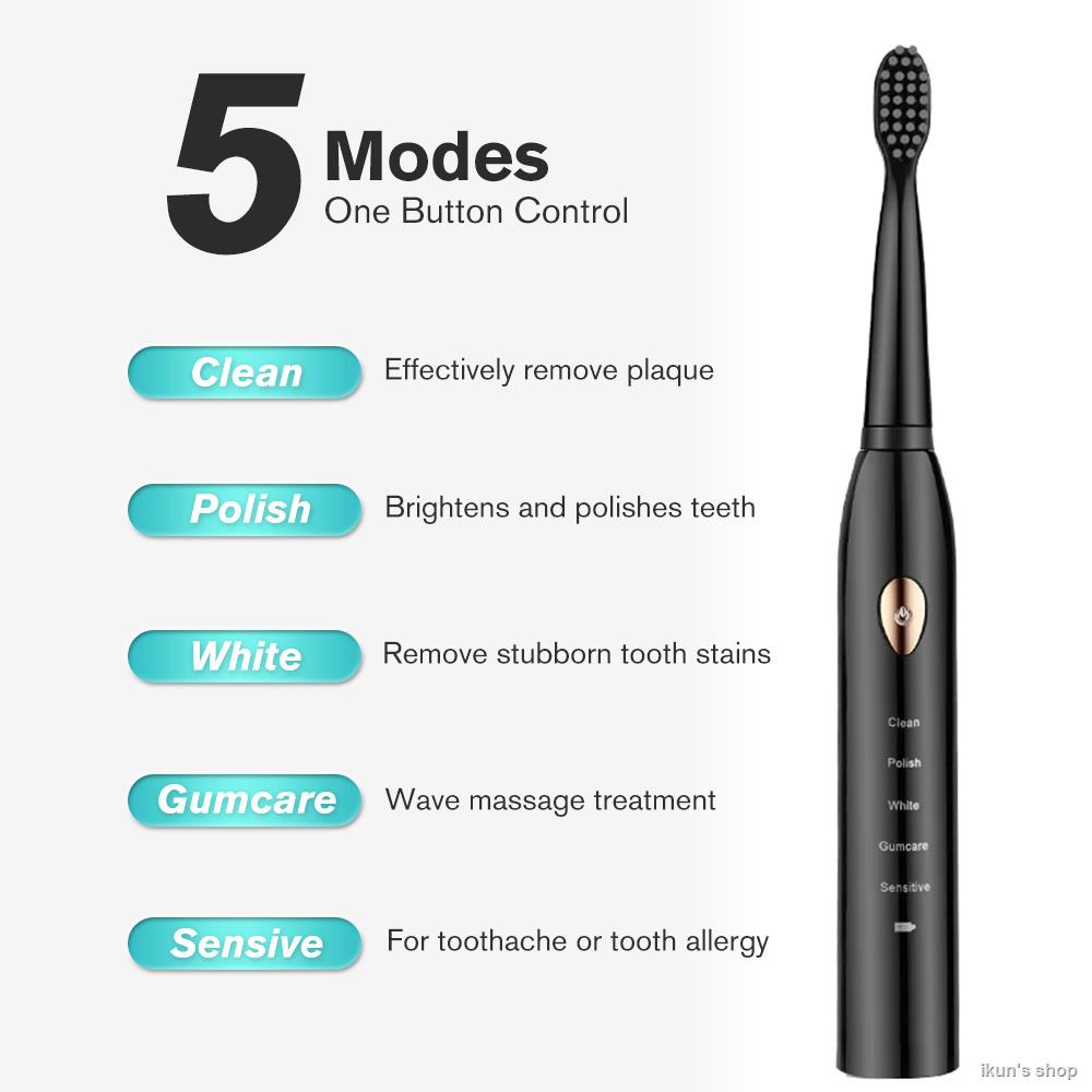 2022 Powerful Ultrasonic Sonic Electric Toothbrush USB Rechargeable ...