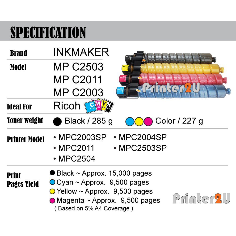 Compatible Ricoh Aficio MPC2503 MPC2003 MPC2004 MPC2011 MPC2504 MPC2503LC MP C2003 C2503 C2004 ...