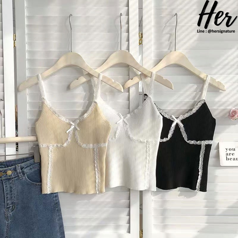 Sha-Shem (258) ครอปท็อป สายเดี่ยวสายไขว้ เว้าอกแซ่บ สายเดี่ยว เสื้อสายเดี่ยว เสื้อครอปท็อป เสื้อ ...