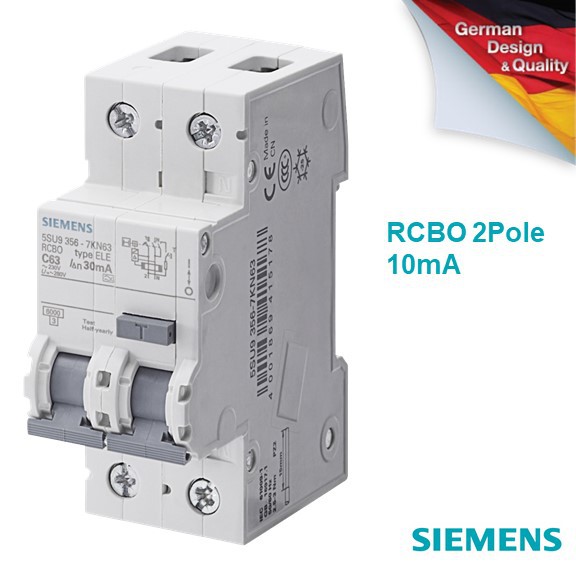 SIEMENS Breaker ซีเมนส์ เบรกเกอร์ RCBO 2P 10mA กันไฟดูด-ไฟรั่ว-ไฟเกิน ...