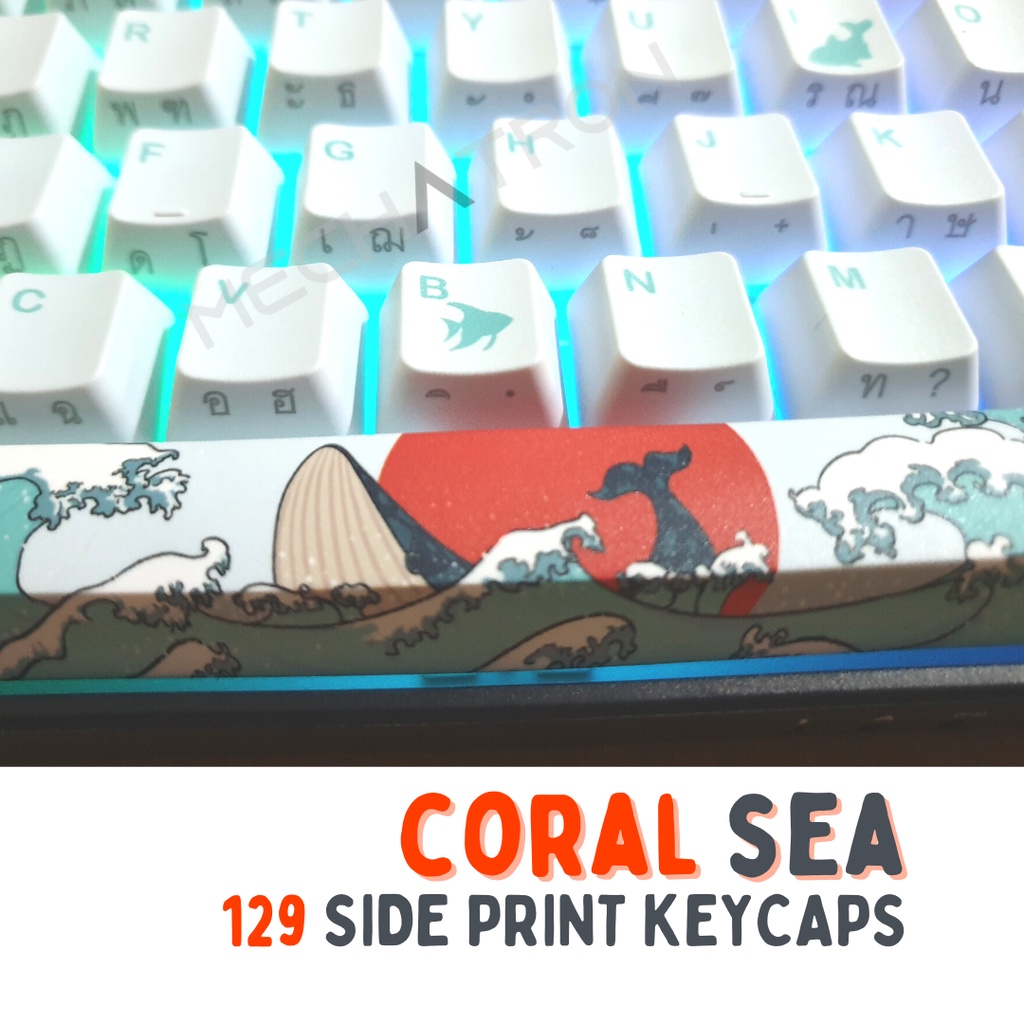 Thai Keycaps Coral Sea Thai Keycap Side Print Set ปุ่มคีย์บอร์ด ภาษาไทย ...