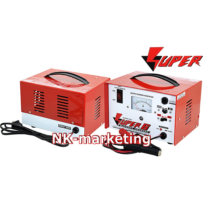 เครื่องชาร์จแบตเตอรี่ 12v 6A SUPER (S-1206) battery charger หม้อแปลง ชาร์จแบตรถยนต์ มอเตอร์ไซค์ ...