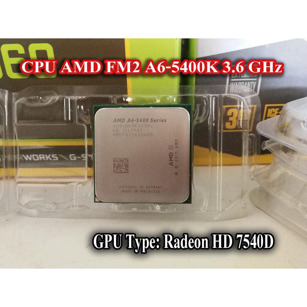 AMD A6-Series A6-5400K 3.60GHz (GPU Type: Radeon HD 7540D) | Shopee ...
