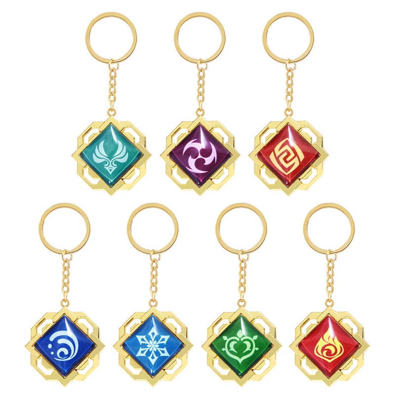 Anime Genshin Impact Luminous Keychain Element Vision God's Eye ...