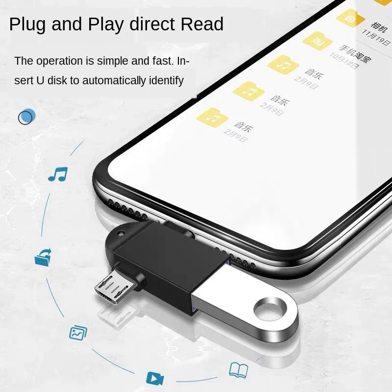 Two-In-One Otg อะแดปเตอร์ 2 In1 Otg Usb3.1 Micro Usb และตัวแปลง Type-C ...