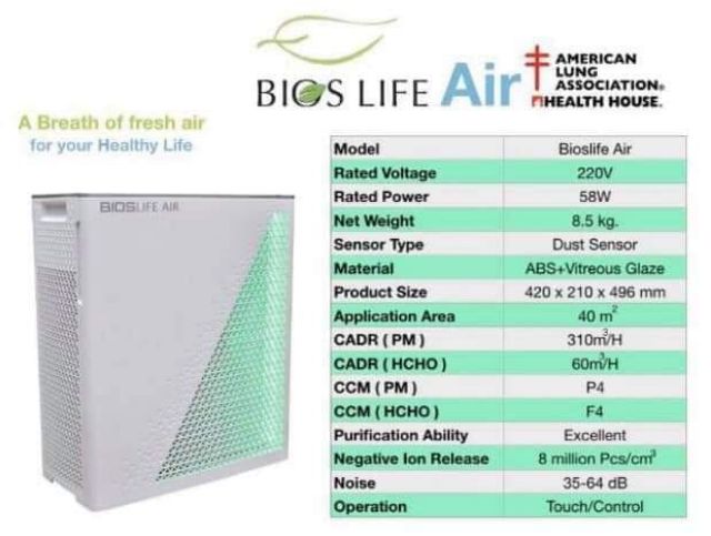 เครื่องฟอกอากาศ Bios life Air กรองไวรัสได้ พิเศษ ของแถม เพิ่มไส้กรอง ...