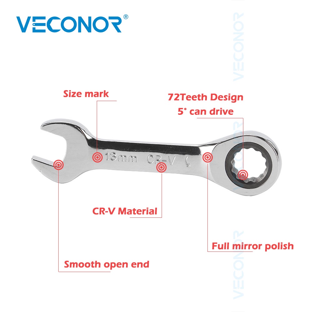 ของแท้ 100 8Pcs Mini Ratchet Wrench Tools Set Ultra-short Keys of ...