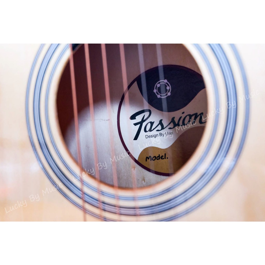 Passion กีต้าร์โปร่ง 38นิ้ว รุ่น PS-38 สีไม้ ผู้ใหญ่เล่นได้ ไม้ลินเดน ...