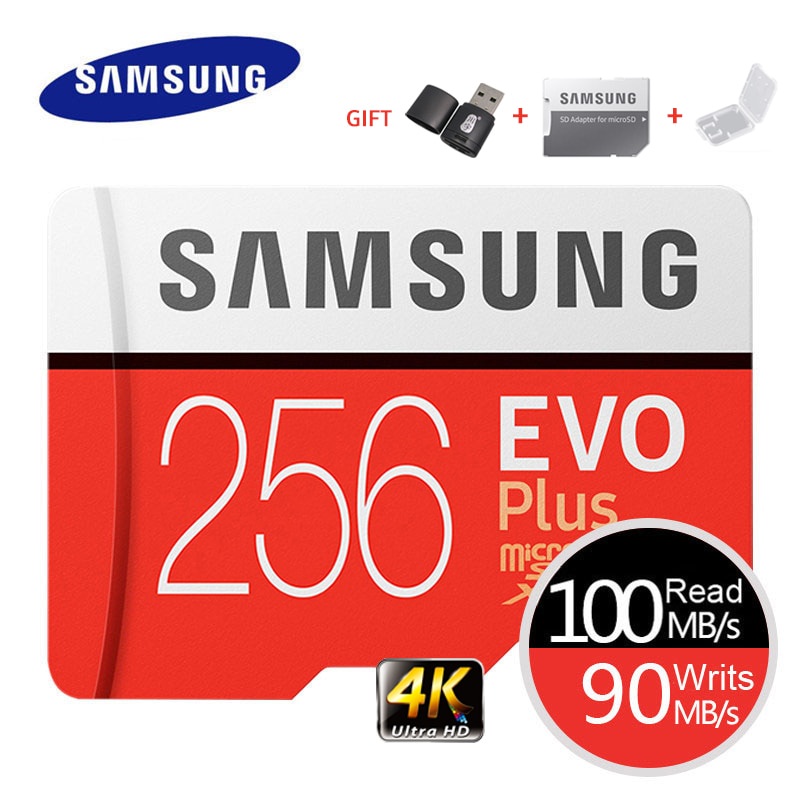 NewSAMSUNG Memory Card EVO Plus 4K HD Micro SD 256GB 128G 64GB Class10 MicroSD Card C10 UHS-I ...