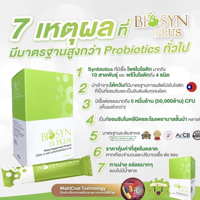 พร้อมส่งBiosyn 15 Plus Probiotic ปรับระบบขับถ่ายให้สมดุล บอกลา ท้องผูก ท้องอืด ลำไส้แปรปรวน ...