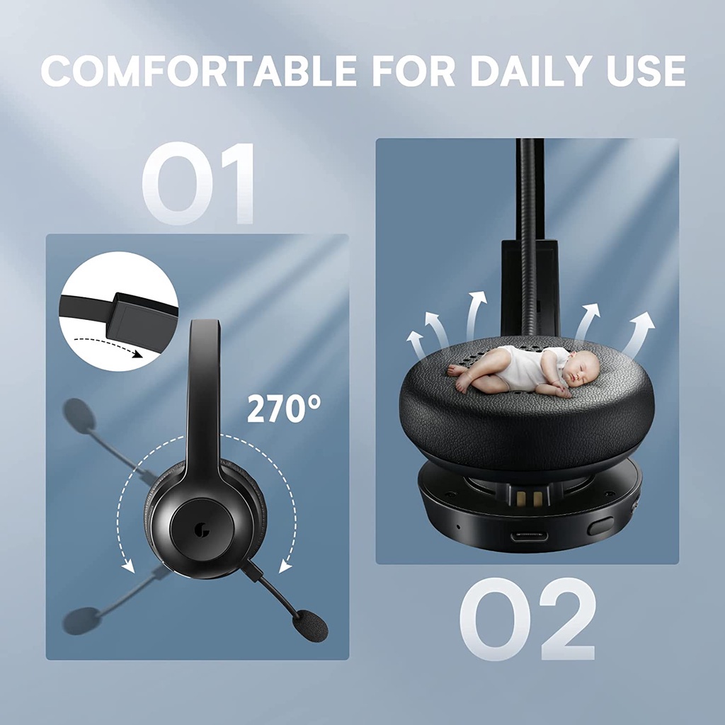 Elevoc Link Plus Black หูฟัง Wireless บลูทูธ สำหรับ WFH พร้อมไมโครโฟน ...