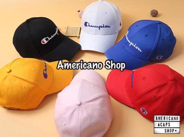 หมวกChampion Cap หมวกแชมป์เปี้ยน โลโก้ พร้อมตัวอักษร Champion (สีขาว ...