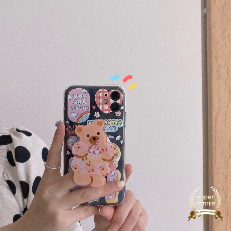 Korean Cute Cartoon Popsocket Case Realme C12 C15 C11 Realme 5 5s 5i 6i ...