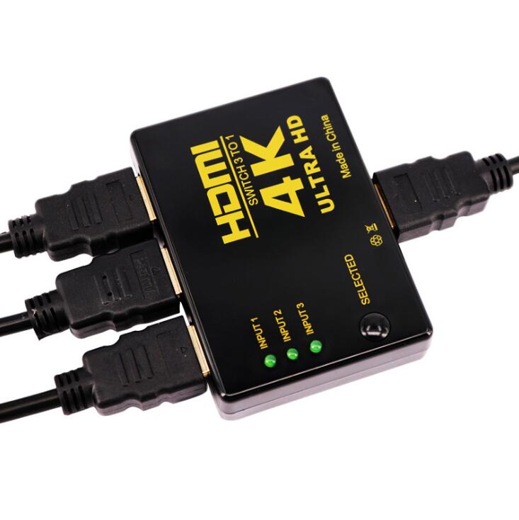 HDMI Switcher Splitter 4K*2K 3D Mini 3 Port HDMI Switch 3 in 1 out Port ...