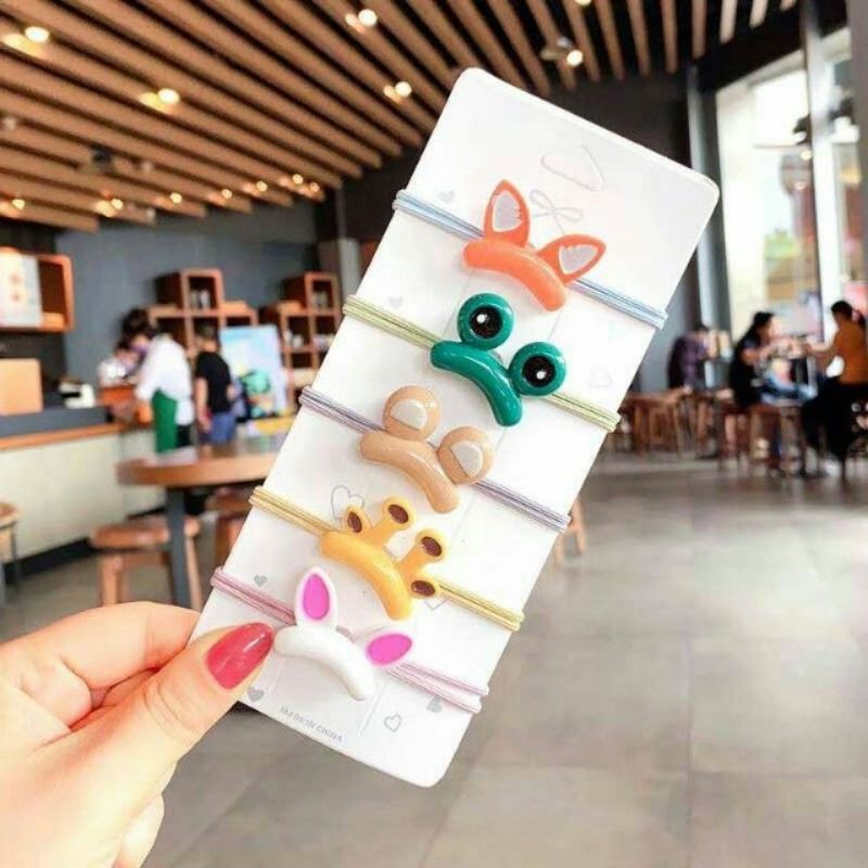ยางรัดผมเกาหลี มีหูรูปสัตว์ขั้นต่ำ5ชิ้น - ploypirin_ploy - ThaiPick