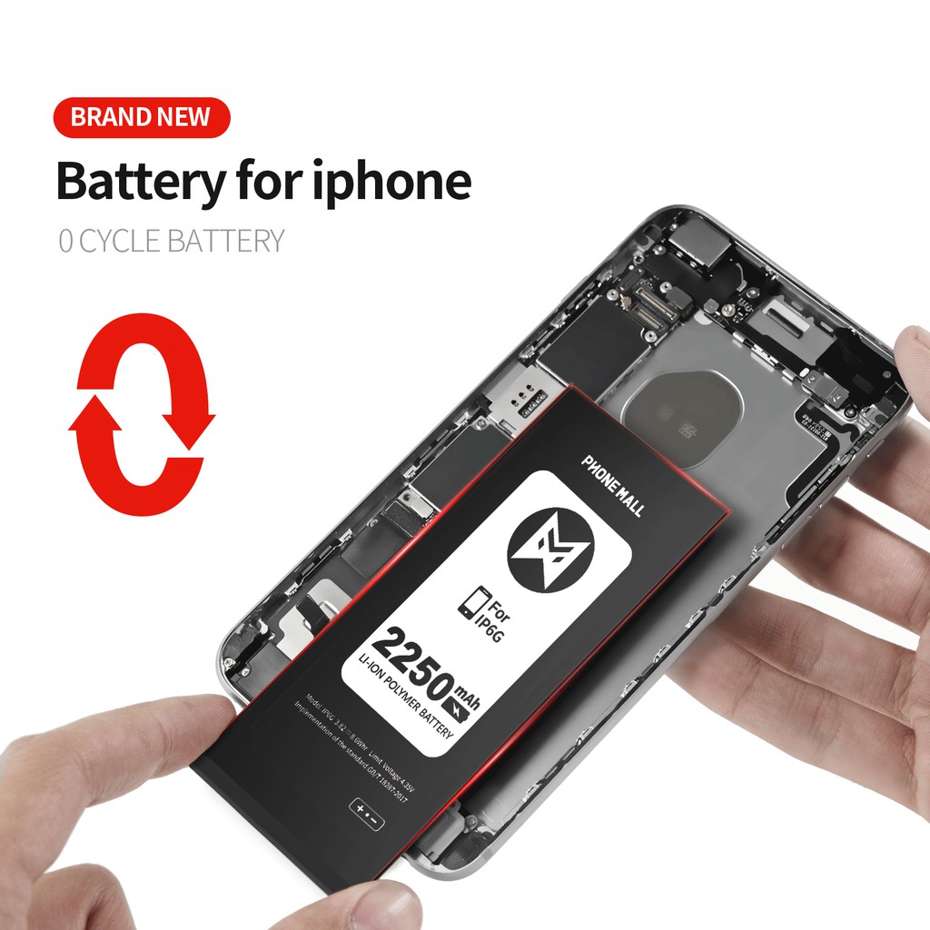 แบตเตอรี่โทรศัพท์มือถือHONEMALL High Caacity AAAAAA Battery For ihone 6 ...