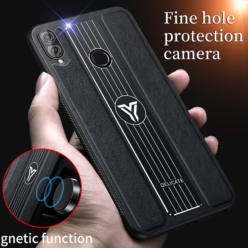 Huawei Y Max Case Magnetic Cover Silicone Shockproof PU Leather Camera ...