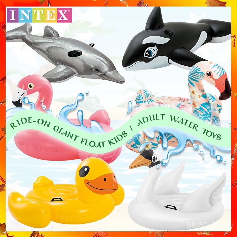 INTEX Giant Ride-On Pool Float Inflatable Kid & Adult Water Play ...