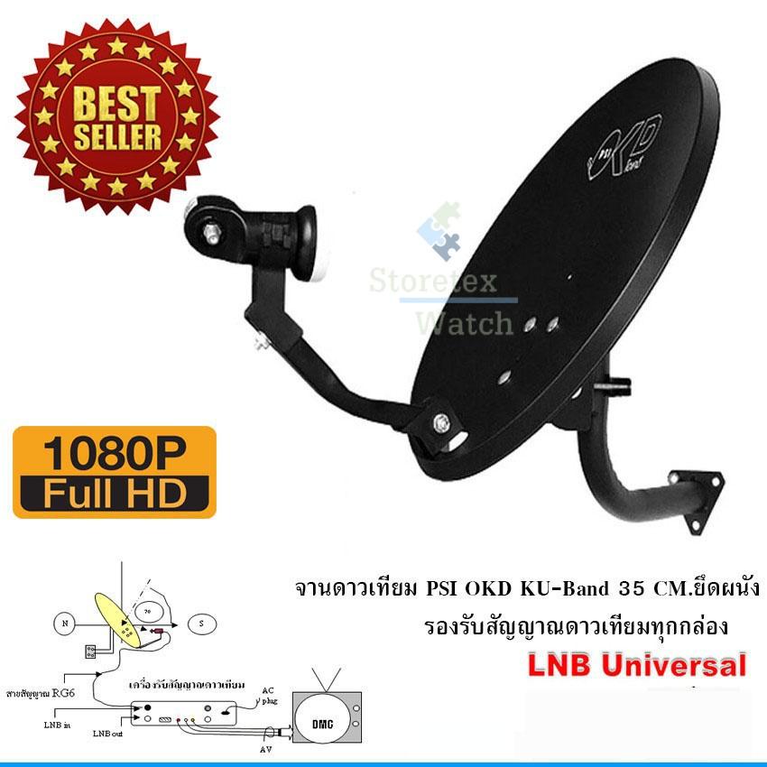 GMM Z HD ชุดจานดาวเทียม PSI OKD 35 cm.ยึดผนัง + GMM Z HD WISE กล่องจีเอ็มเอ็ม แซท รุ่น HD WISE ...