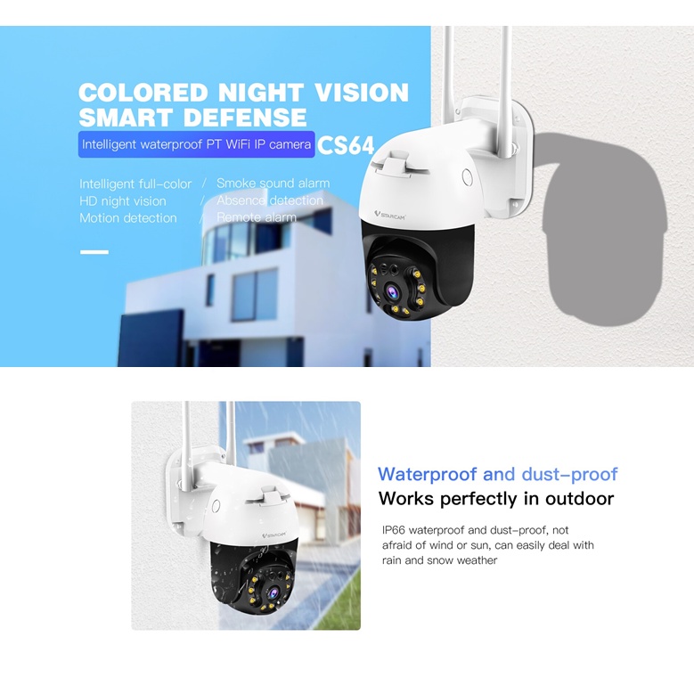 VSTARCAM CS64 PT Outdoor Wifi Camera กล้องวงจรปิดไร้สาย กล้องนอกบ้าน ...