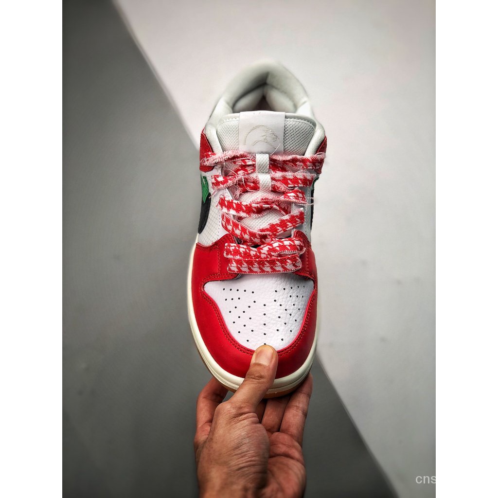 Nike Dunk SB low Habibi แบรนด์ร่วมของ Chicago Double Hook สีขาวสีแดง ...