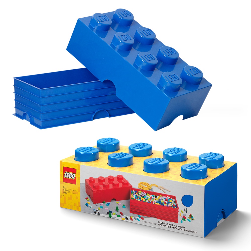 กล่องเลโก้ กล่องใส่เลโก้ LEGO Storage Brick 8 Blue สีน้ำเงิน 50x25x18 ...
