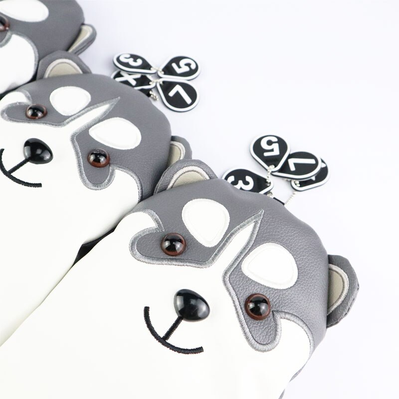 Golf Club 1 3 5 Wood Headcovers Husky Driver Fairway Woods cover PU ...