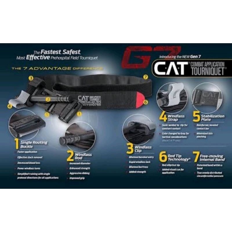 สายรัดห้ามเลือด CAT Combat Application Tourniquet Cat Gen 7 ทรูนิเก้ ...