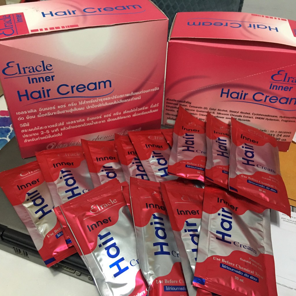 (24pcslot)ซองชมพู Elracle Inner Hair Cream 30 mlซอง - duckysmile - ThaiPick
