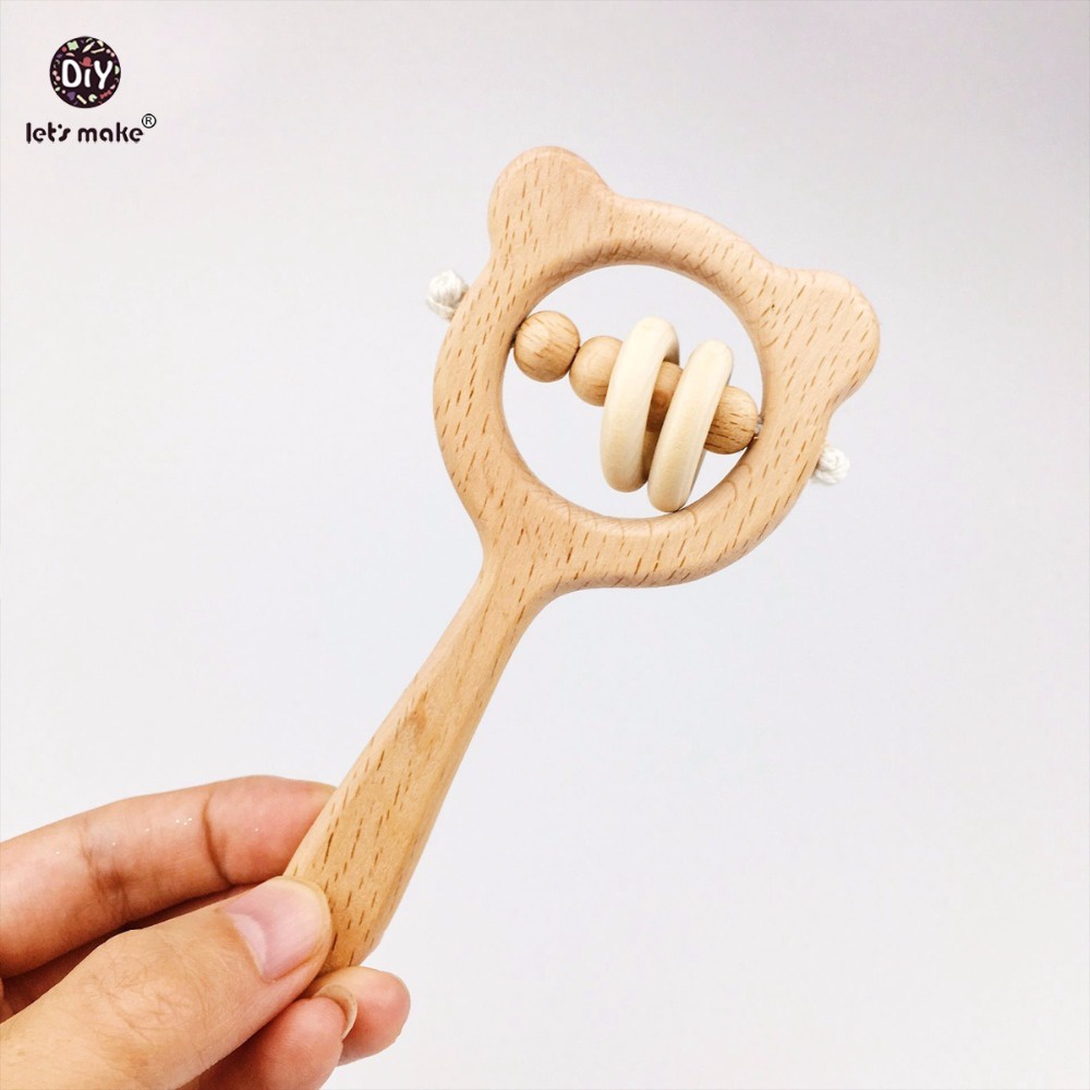 Let39s Make Baby Toys 5pcs Beech Bear Hand Montessori Toys Teething ...