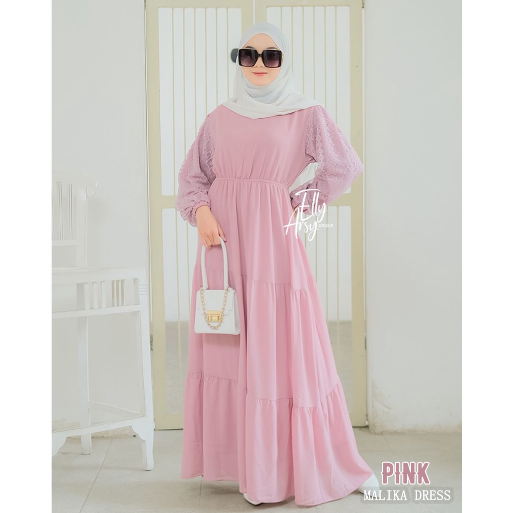 Malika Dress Ori ELLY ARSY Ceruty Babydoll วัสดุผ้าขนฟู - dhanishopfa ...