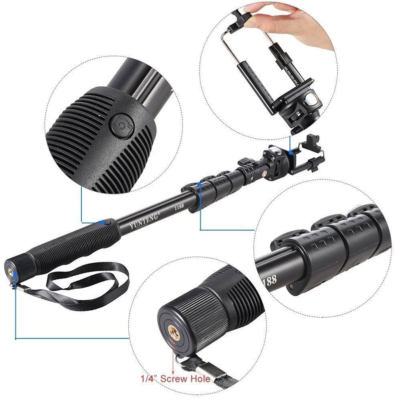 Handheld Extendable Pole Selfies Camera Monopod Selfie Stick Tripod ...