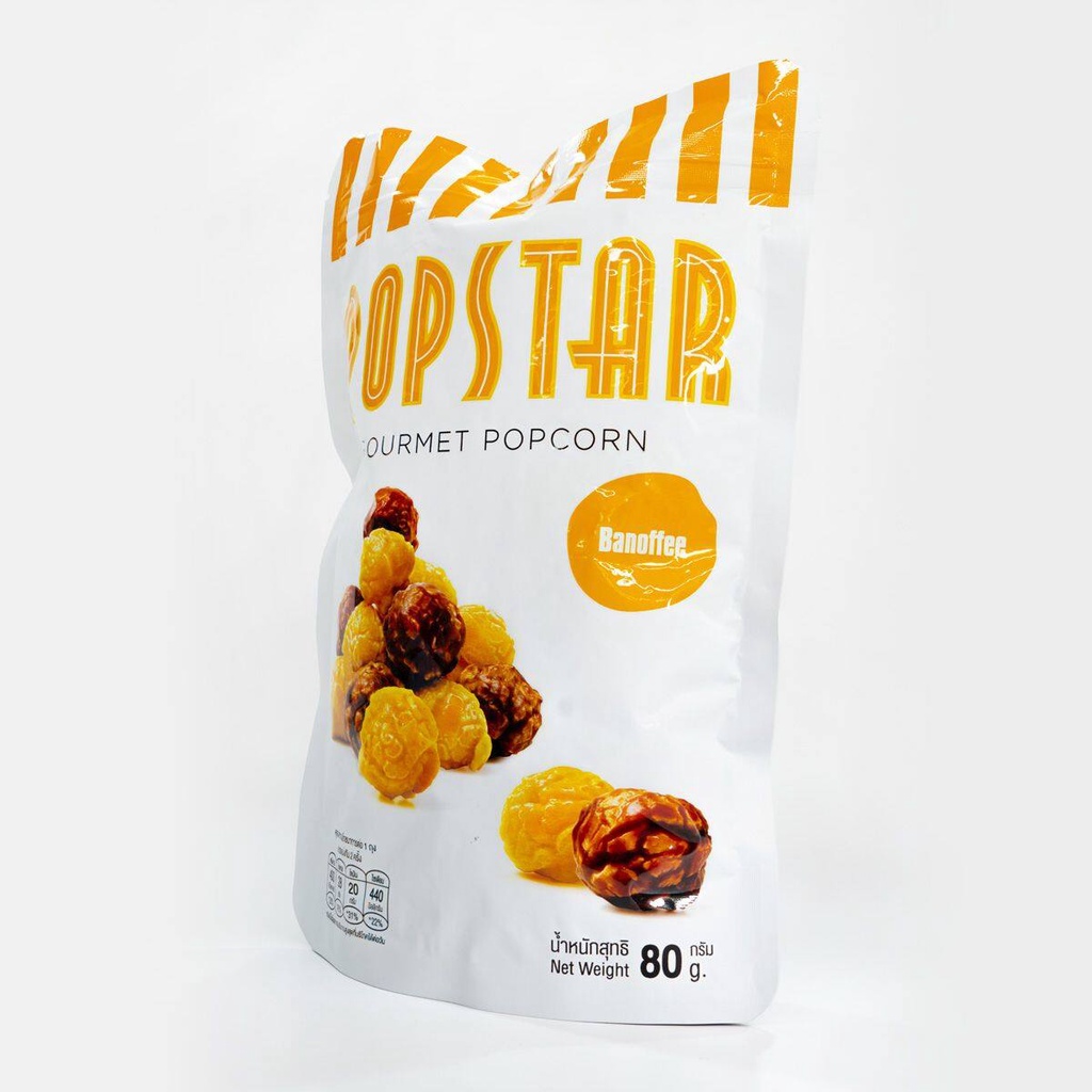 Popstar Snack Banoffee 80 G. ป๊อปคอร์นเมเจอร์ ป๊อปสตาร์ สแนค บานอฟฟี่ ...