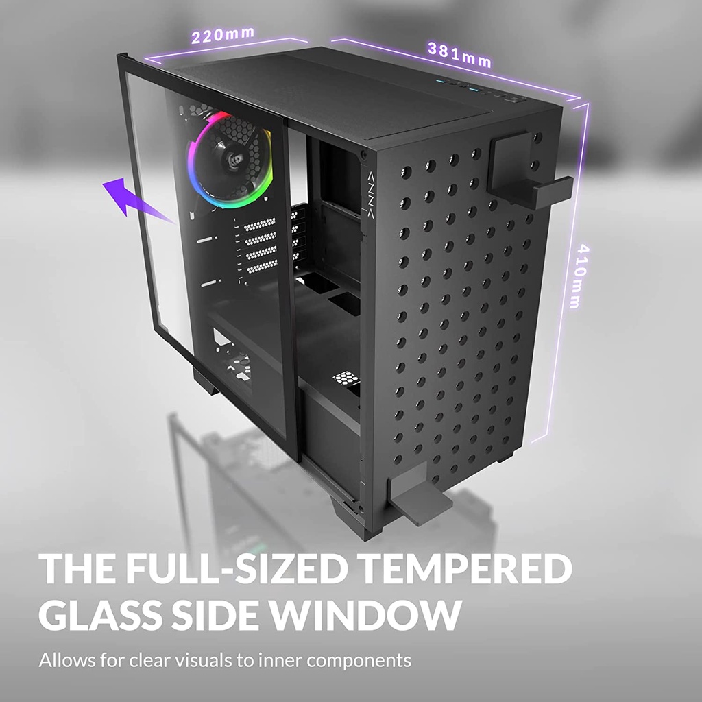 AZZA ELISE 140 Micro ATX Mid Tower Tempered Glass with ARGB Control ...
